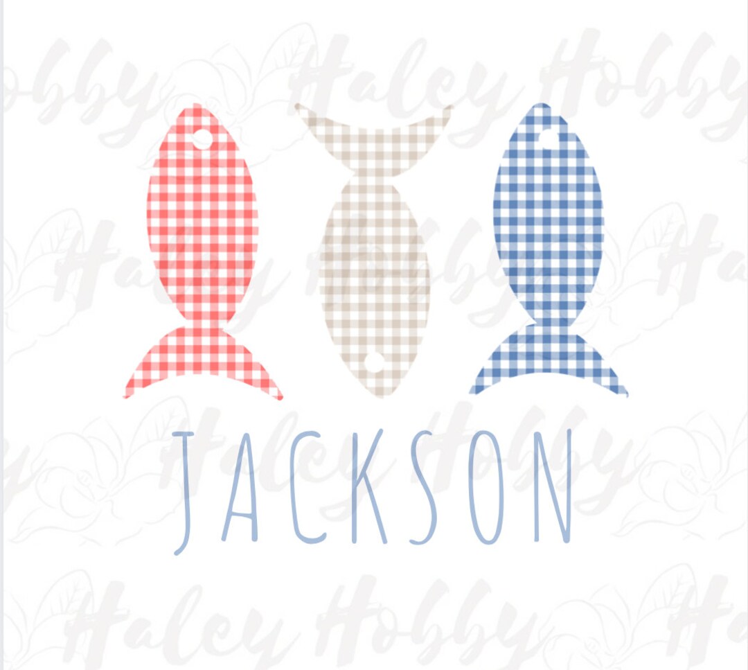 Red White Blue Gingham Fish Fourth of July Shirt Design PNG, Heat Press ...