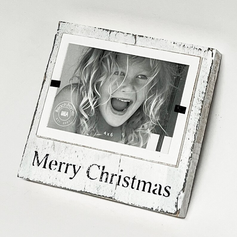 White Merry Christmas Sign Frame With Photo Modern Farmhouse - Etsy