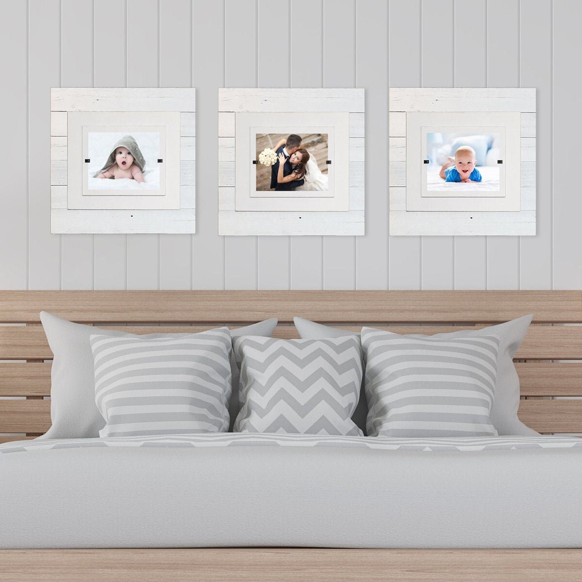 White Washed Shiplap Farmhouse Wall Decor Barnwood Picture Frame ...