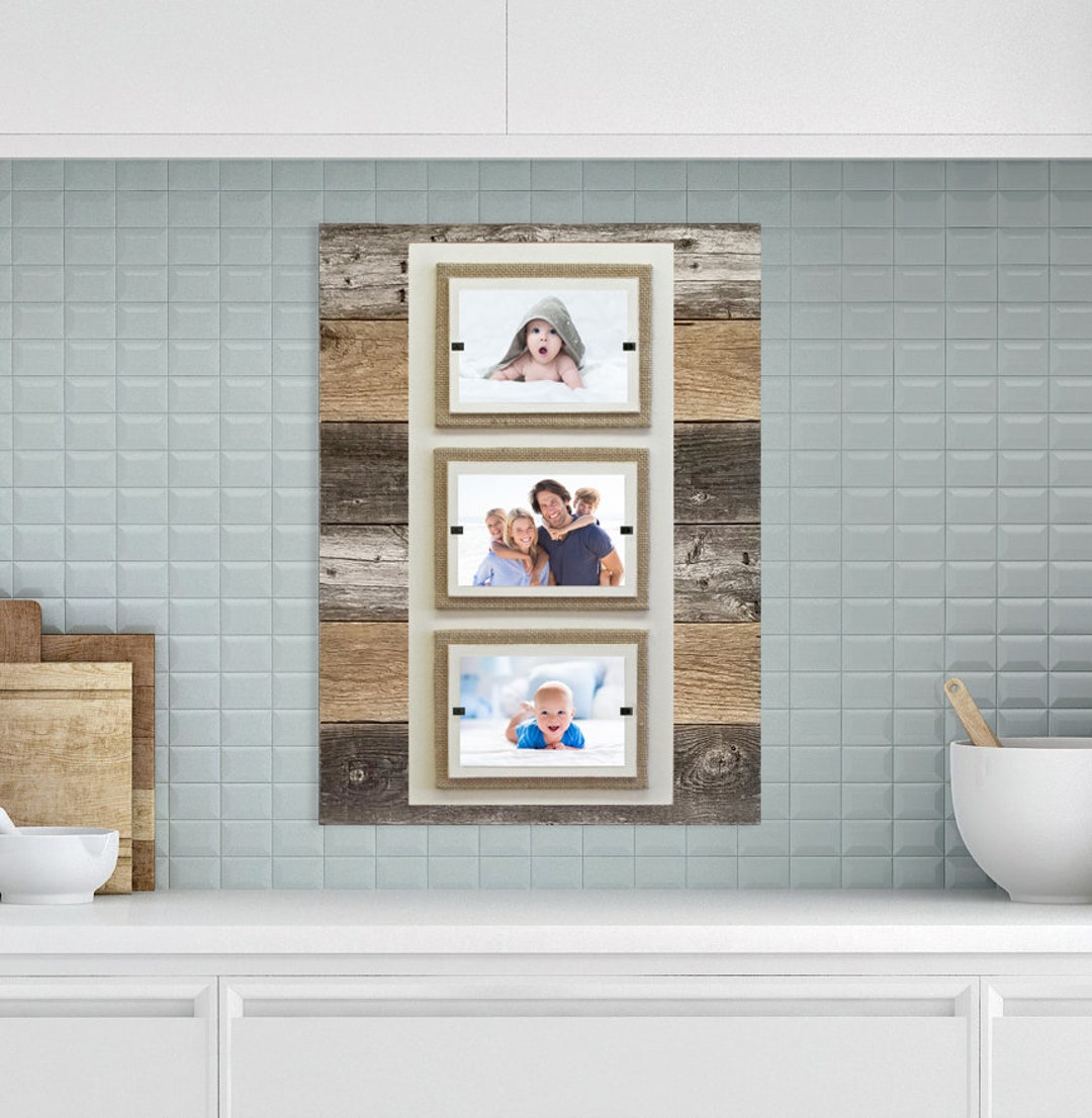 Modern Farmhouse Triple 4 X 6 Picture Rustic Reclaimed Wood Designer ...