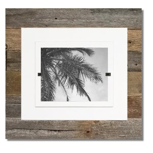 Set of 3 Palm Tree Artwork Rustic Barnwood Frames for Collage Wall ...
