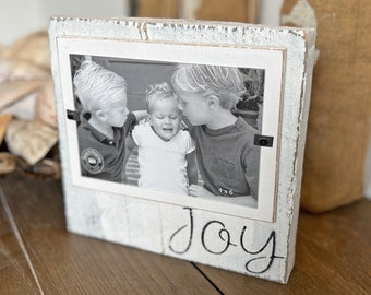 White Merry Christmas Sign Frame With Photo Modern Farmhouse - Etsy