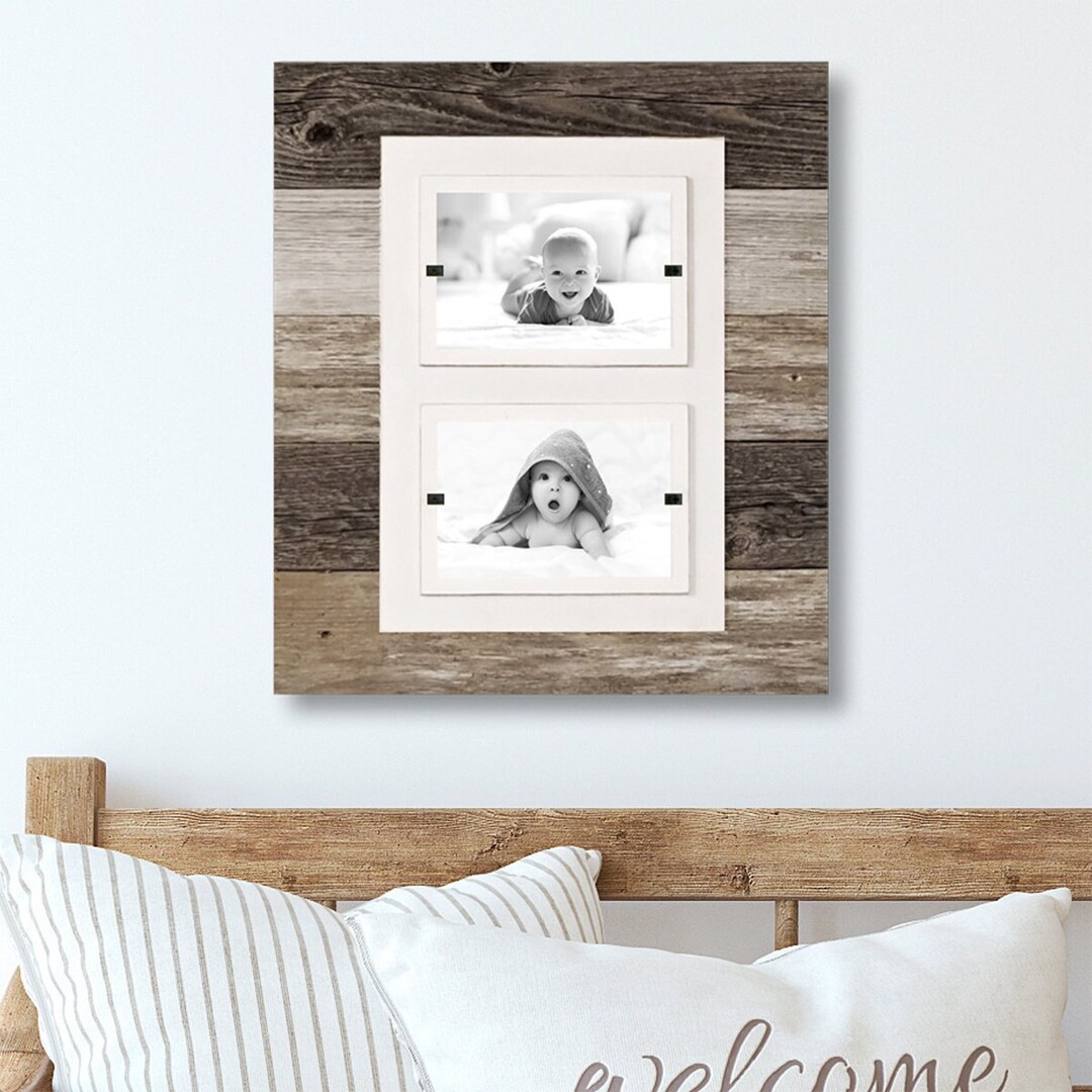 Modern Farmhouse Double Two Picture Rustic Reclaimed Wood Designer ...