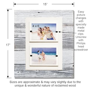 Cape Cod Style White Washed Double Reclaimed Wood Picture Frame | Two ...
