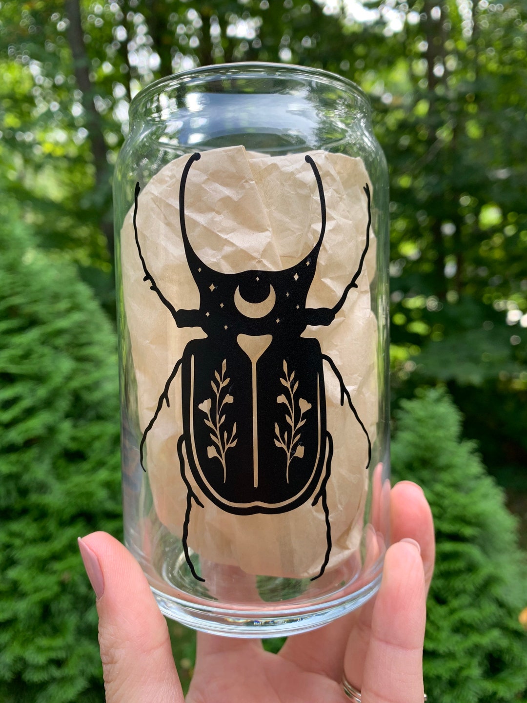 Beetle Beer Can Glass, Iced Coffee, Glass Cup - Etsy