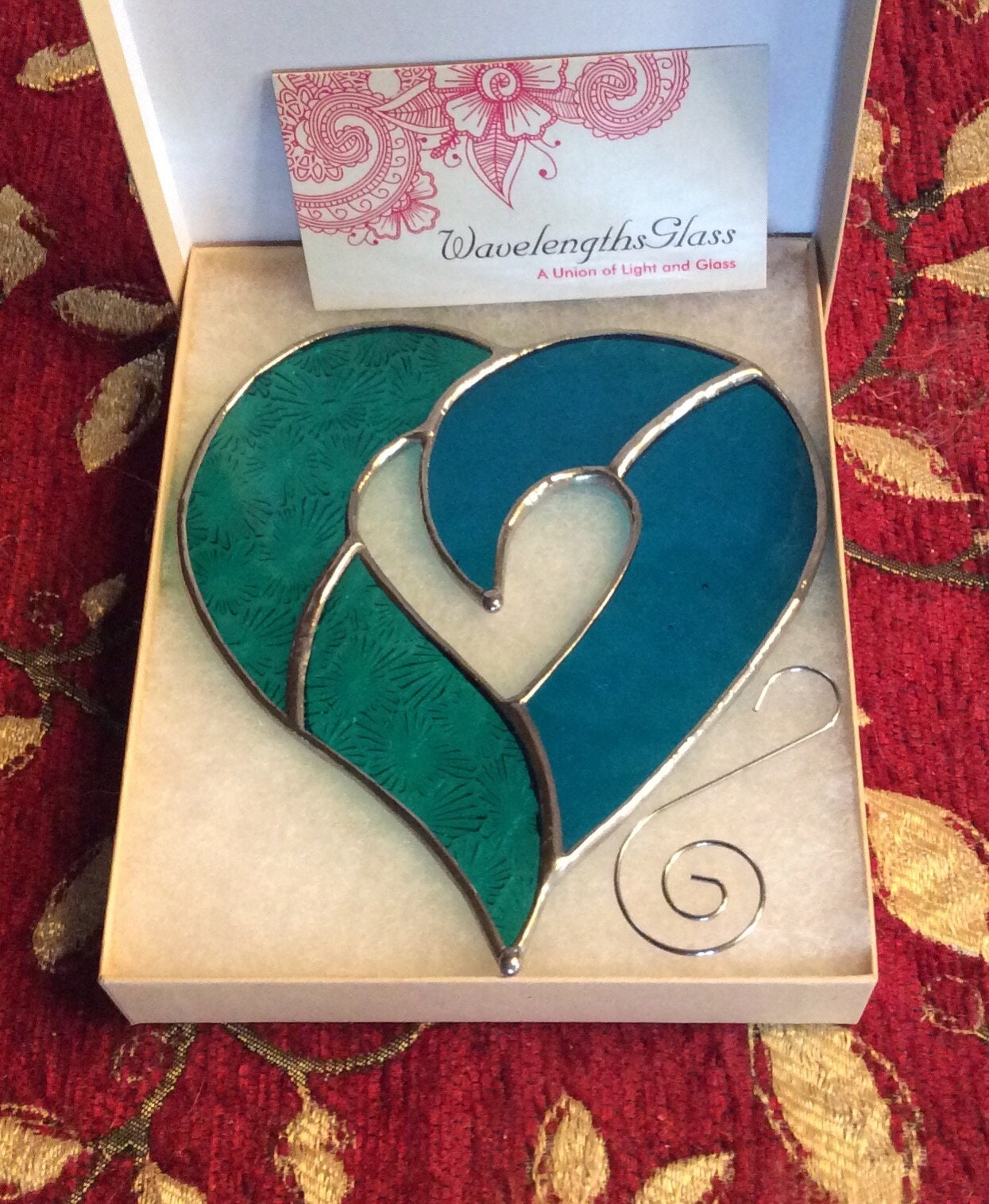 Outdoor & Gardening Stained Glass Rainbow Heart ~ Maori Inspired Koru ...