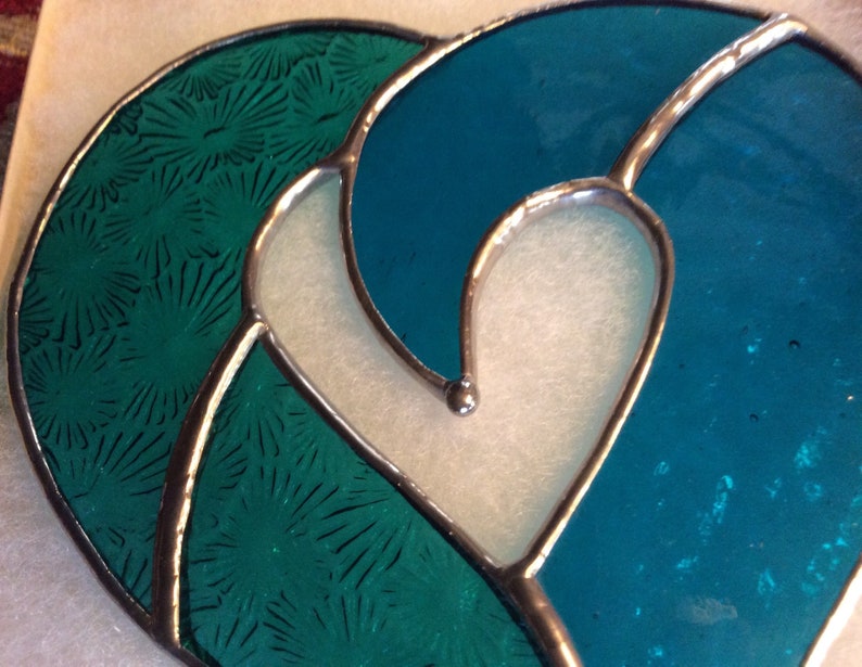 Outdoor & Gardening Stained Glass Rainbow Heart ~ Maori Inspired Koru ...