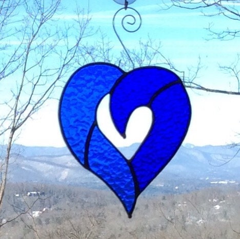 Outdoor & Gardening Stained Glass Rainbow Heart ~ Maori Inspired Koru ...