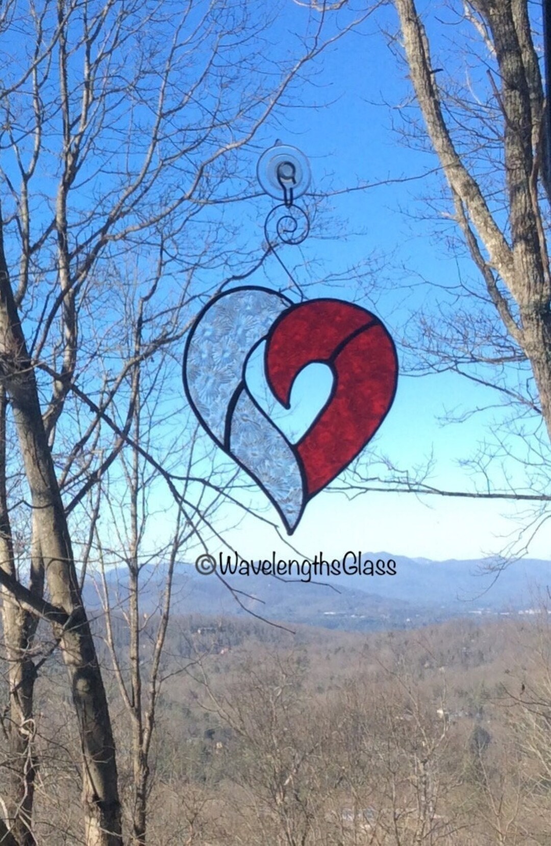 Stained Glass Heart Maori Inspired Koru Heart Aroha - Etsy