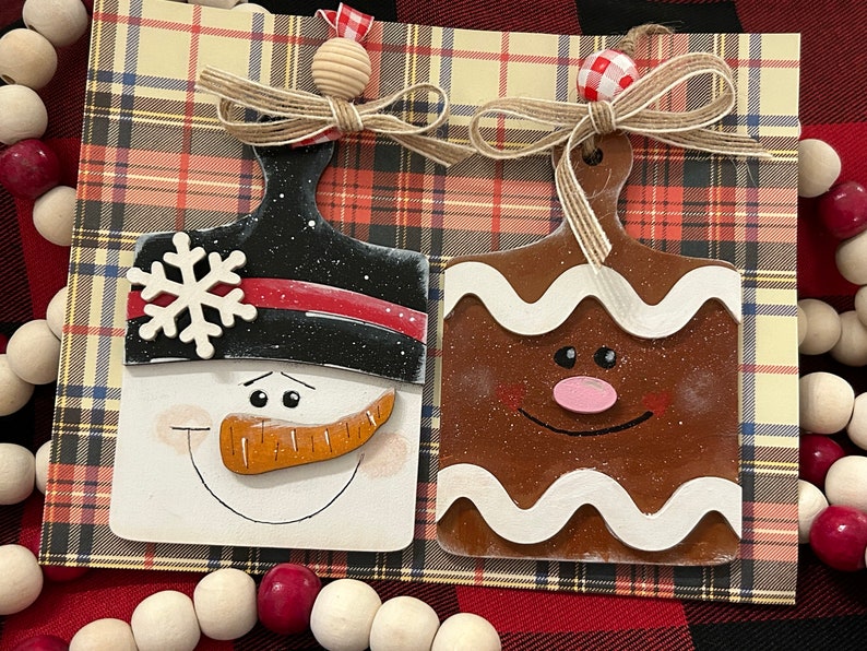 Snowman and Gingerbread Man Ornament Set, Christmas Tree Ornament Set ...