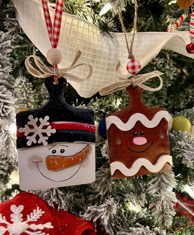 Snowman and Gingerbread Man Ornament Set, Christmas Tree Ornament Set ...