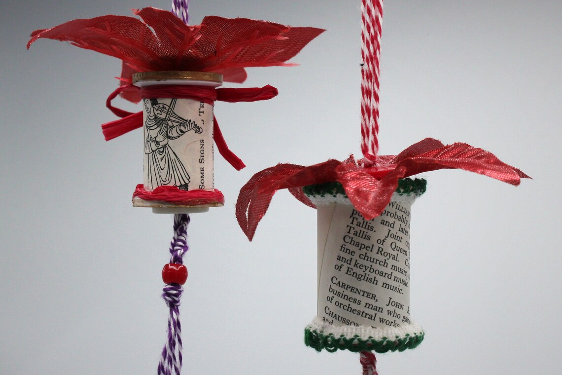 One of A Kind Upcycled Thread Spool Ornament Sewing Notions - Etsy