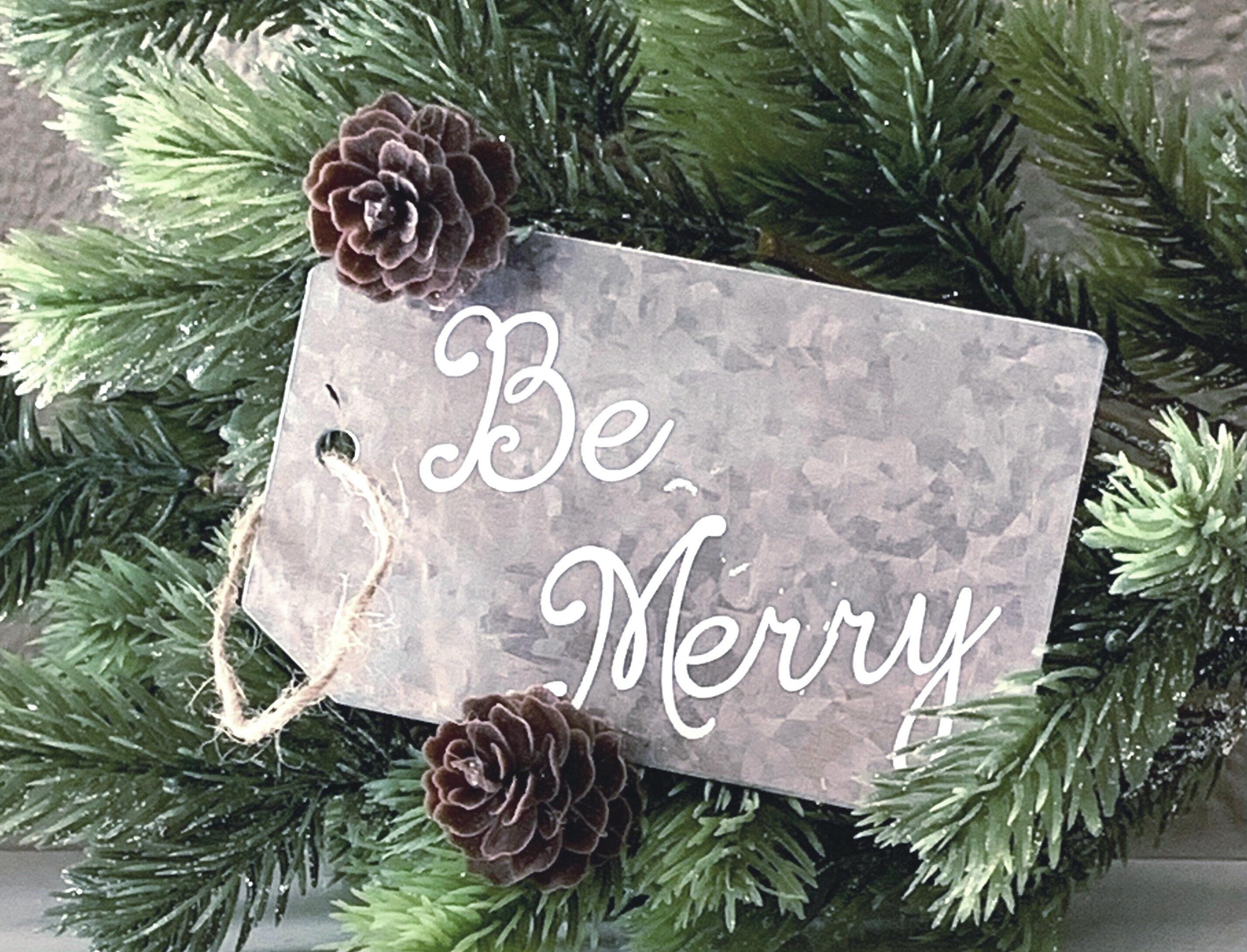 Be Merry Metal Gift Tag Ornament - Etsy