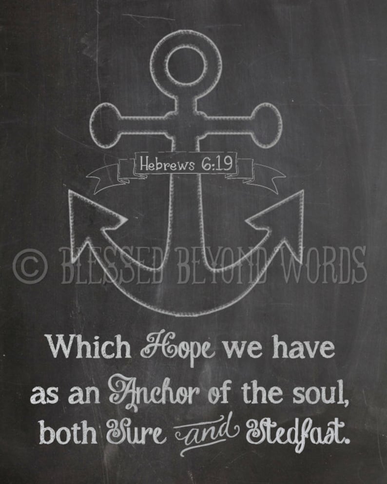 Hebrews 6:19 KJV Anchor "we Have This Hope" Chalkboard 11x14 Digital ...