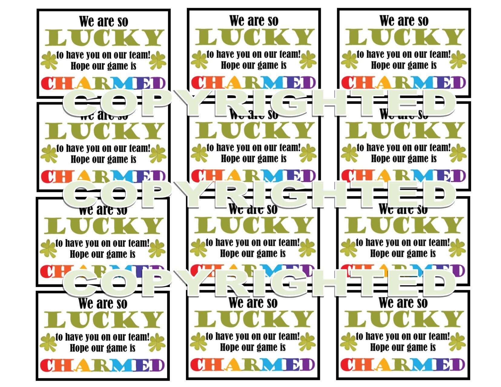 Lucky Charm Team Treat Tags - Etsy