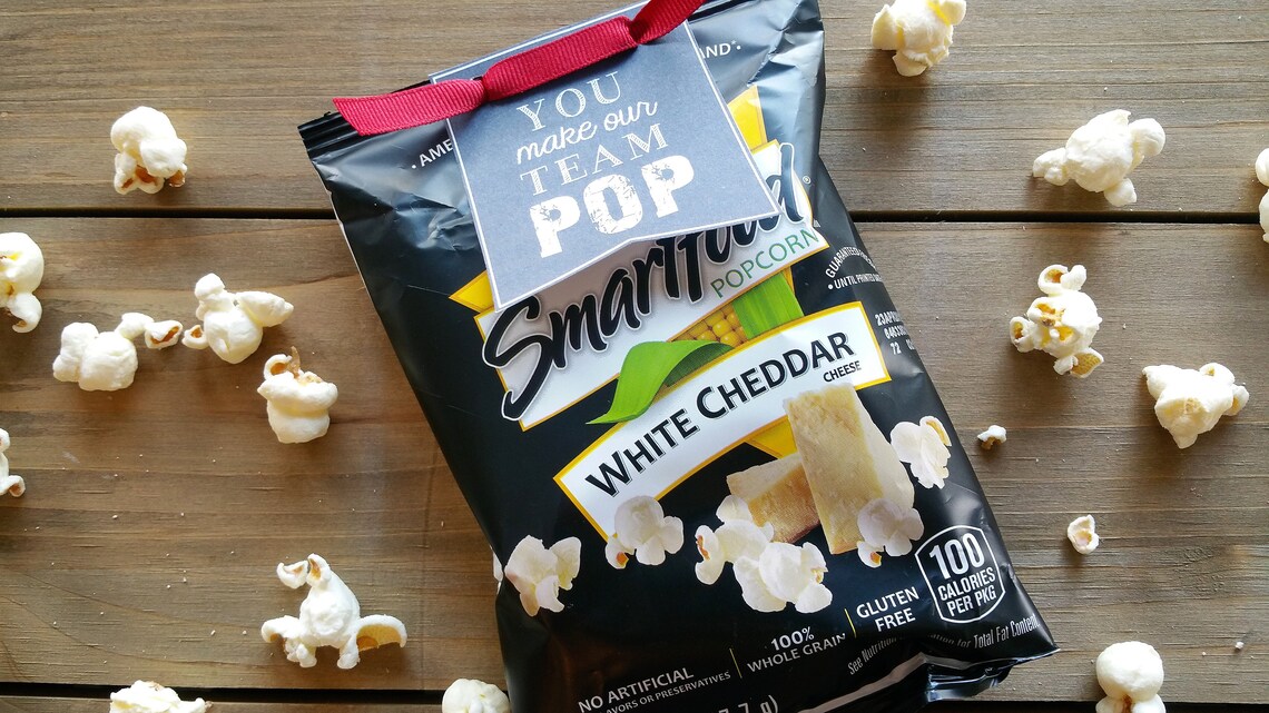 You Make Our Team Pop Popcorn Team Treat Gift Tags in Black | Etsy