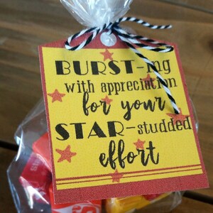 Bursting With Appreciation Starburst Gift Tags - Etsy