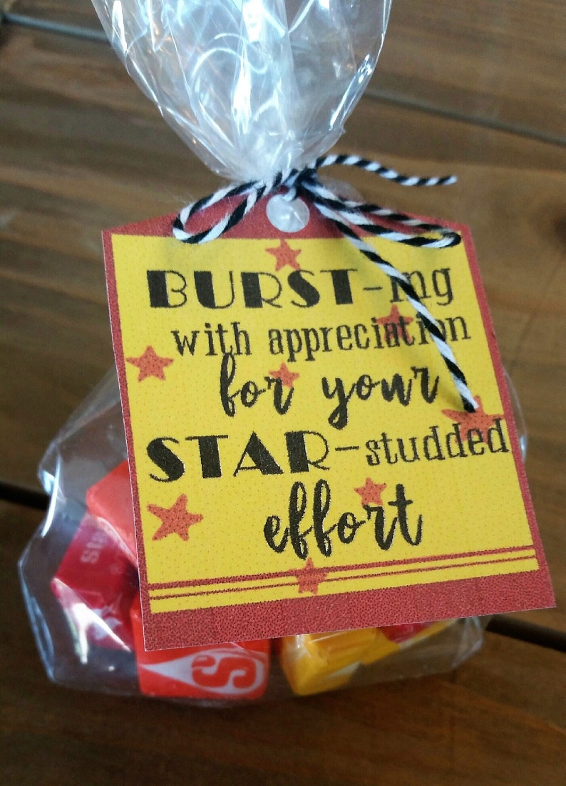 Bursting With Appreciation Starburst Gift Tags - Etsy