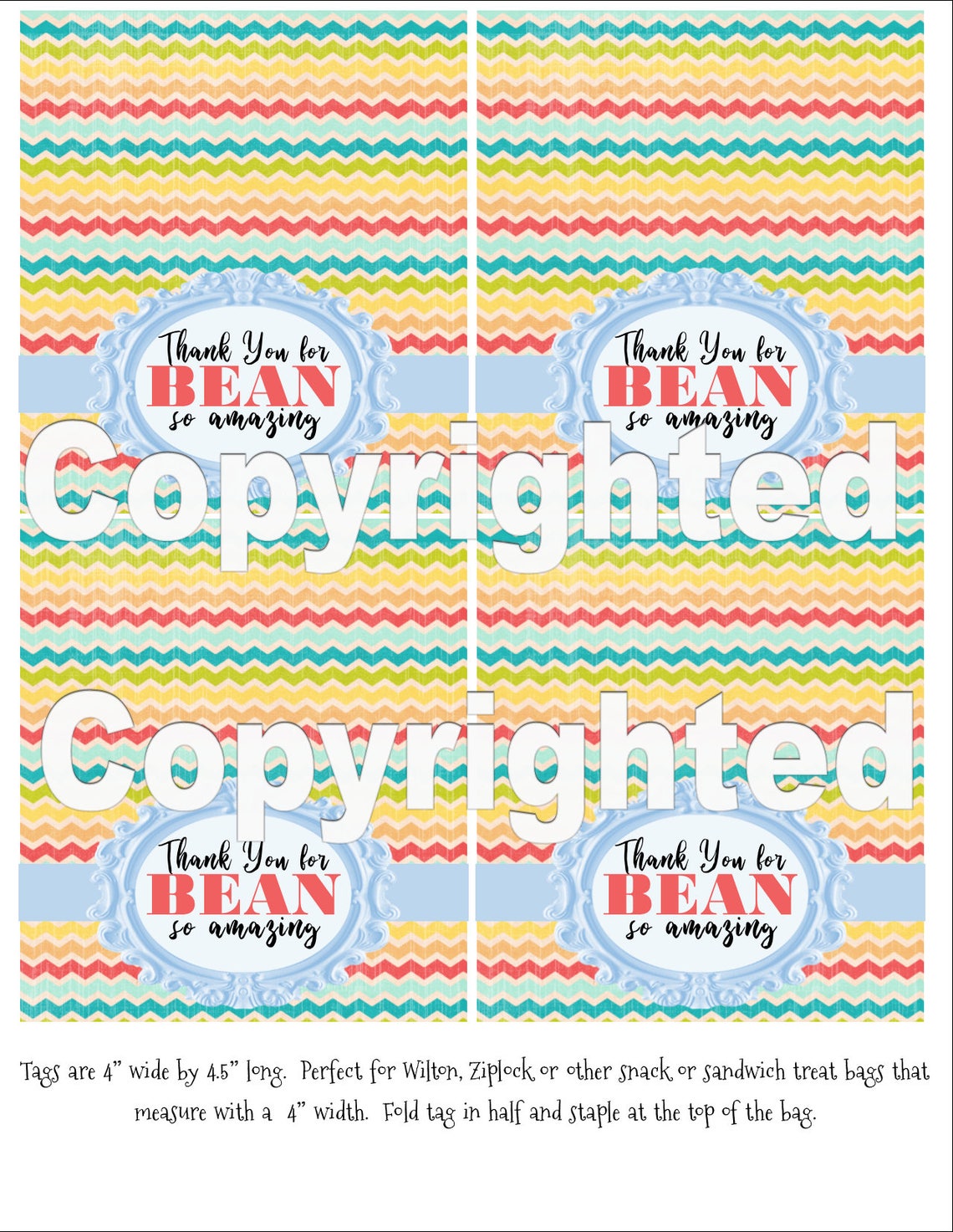 Thank You for BEAN so Amazing Gift Tags - Etsy