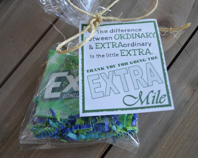 Thank You for Going the Extra Mile Appreciation Tag - Etsy