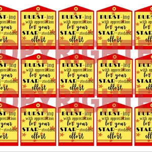 Bursting With Appreciation Starburst Gift Tags - Etsy