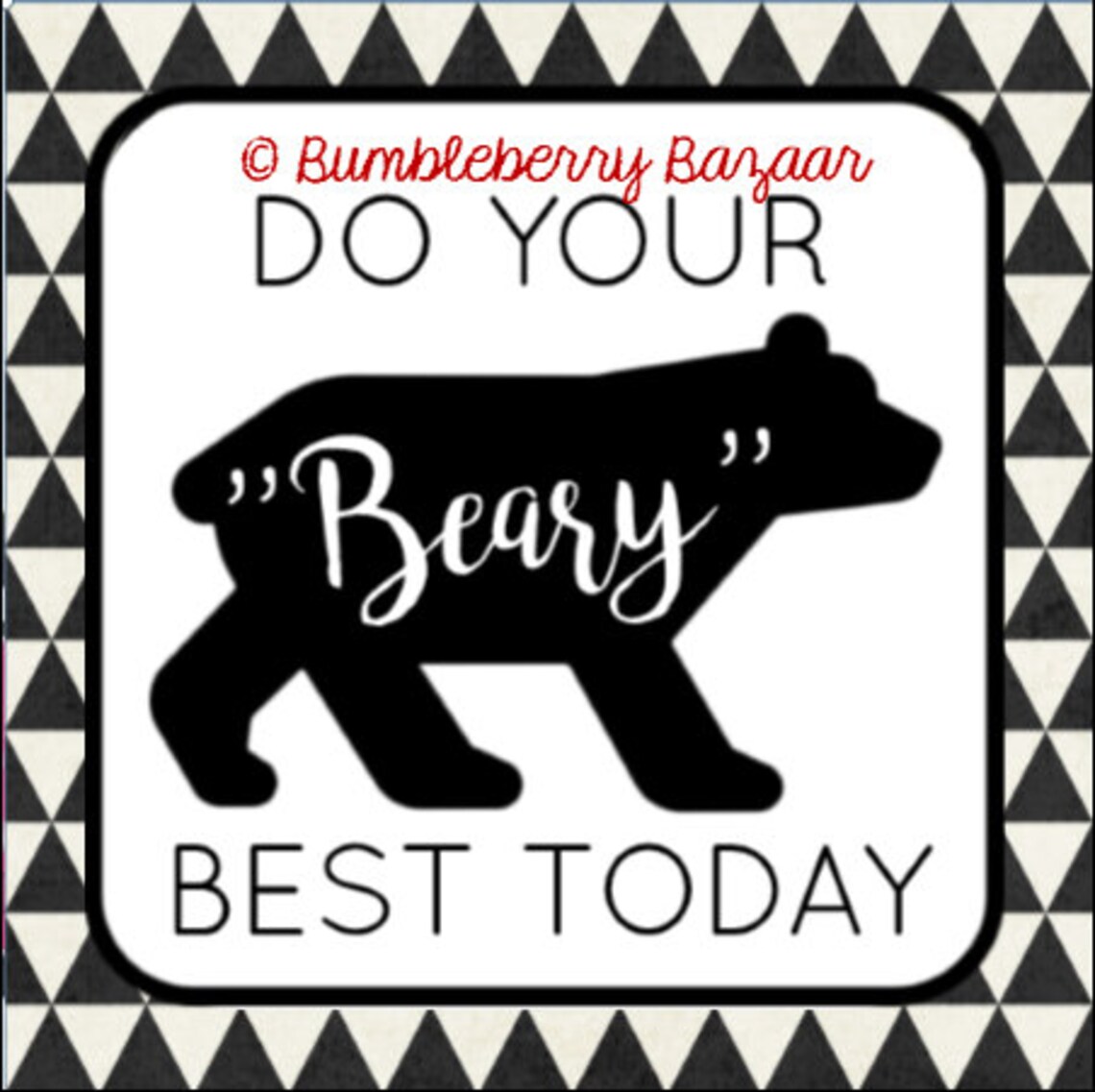 Do Your Beary Best Gift Tag | Etsy