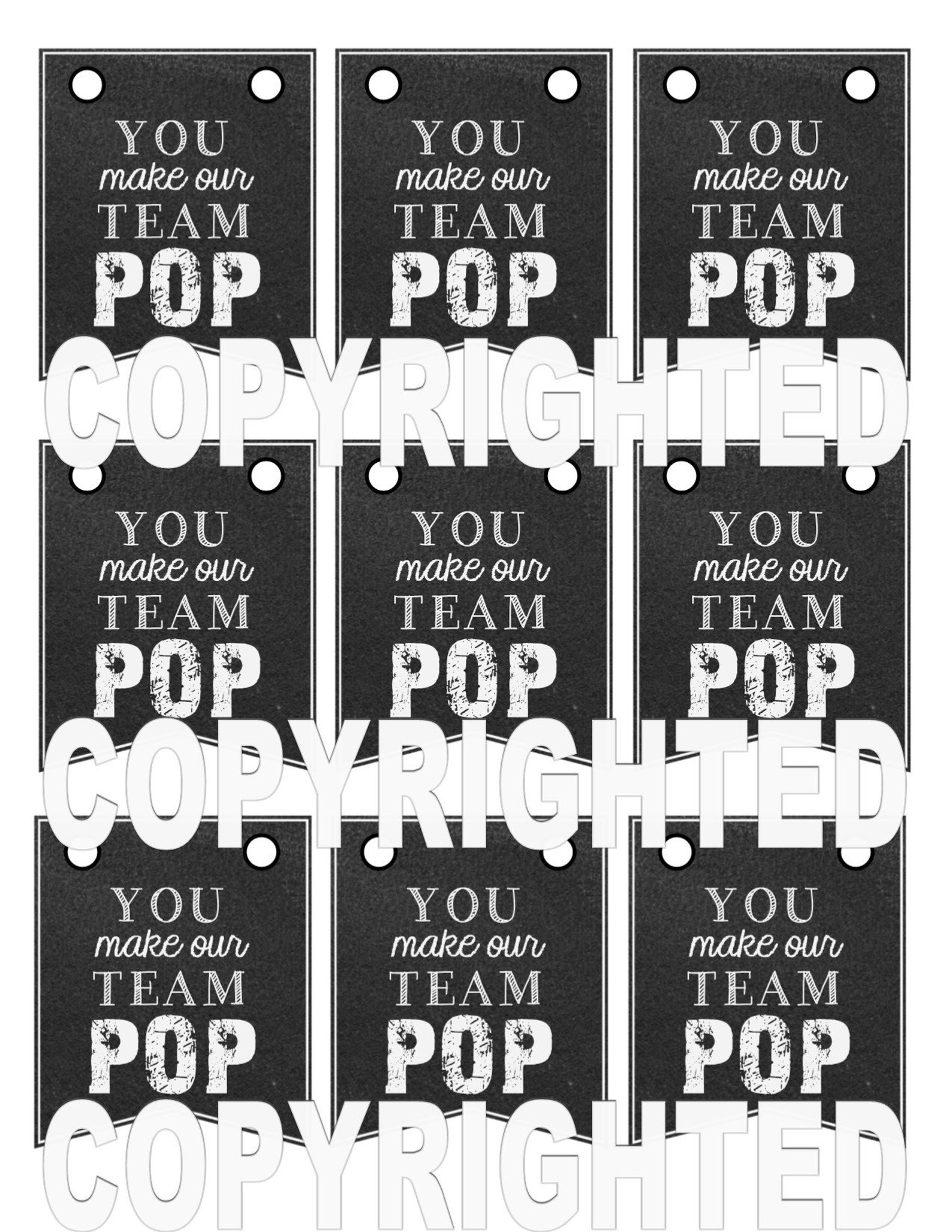 You Make Our Team Pop- Popcorn Team Treat Gift Tags in Black - Etsy