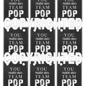 You Make Our Team Pop- Popcorn Team Treat Gift Tags in Black - Etsy