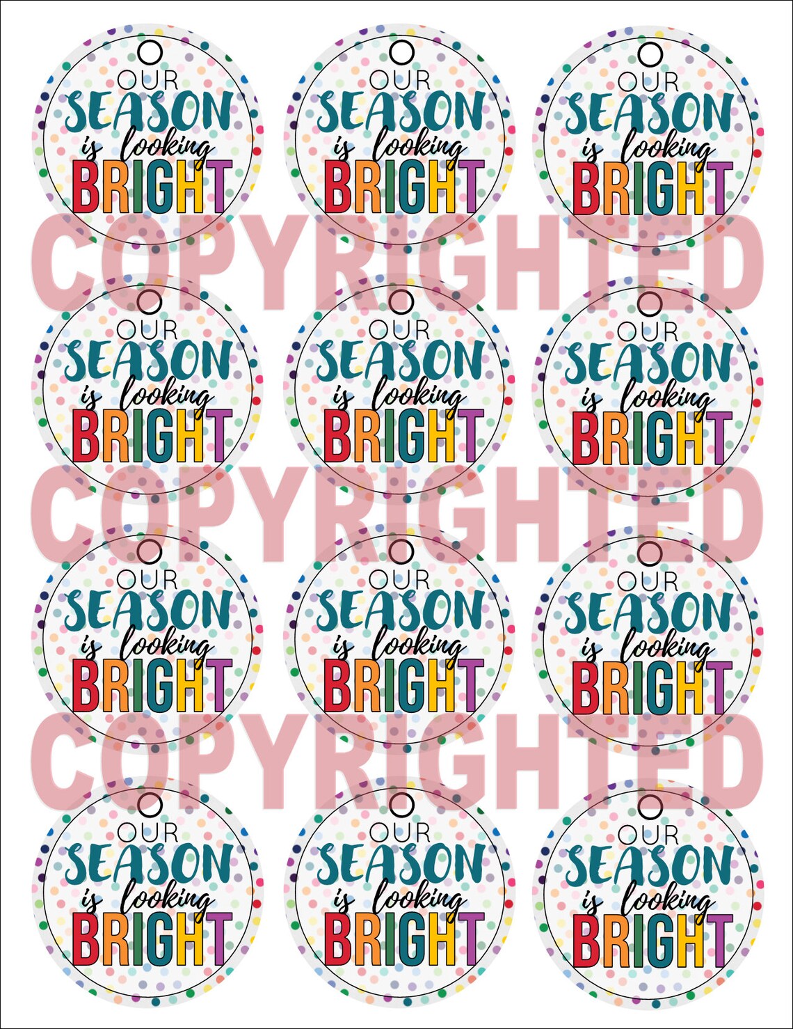 Our Team is Looking Bright Team Gift Tag - Etsy
