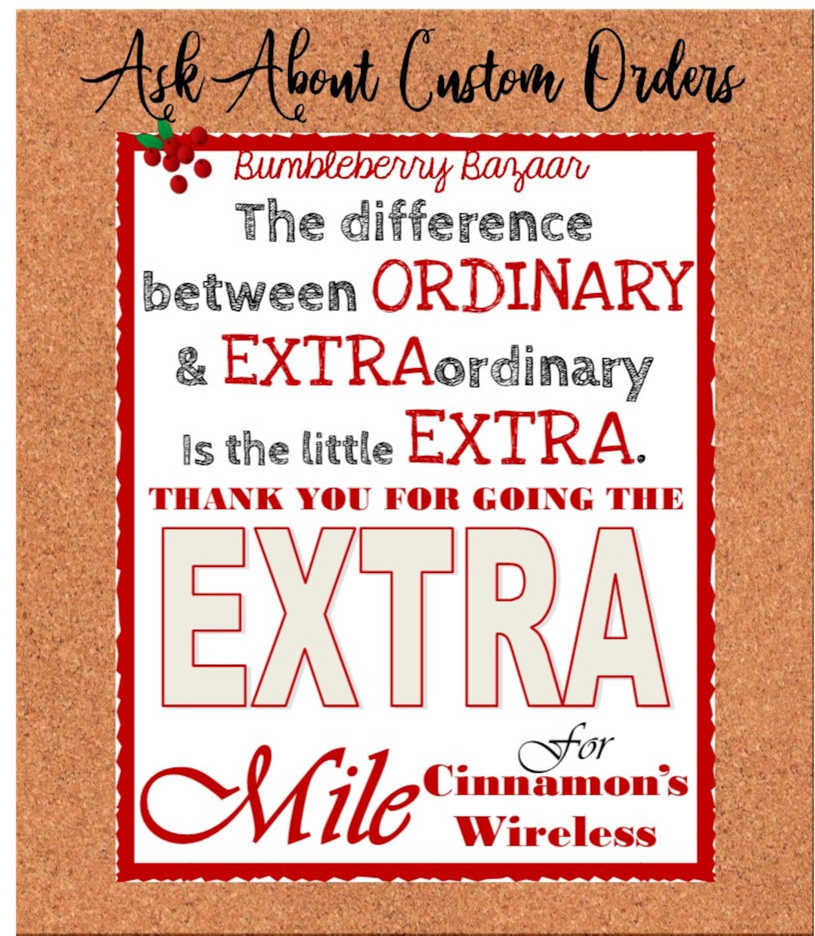 Thank You for Going the Extra Mile Appreciation Tag | Etsy