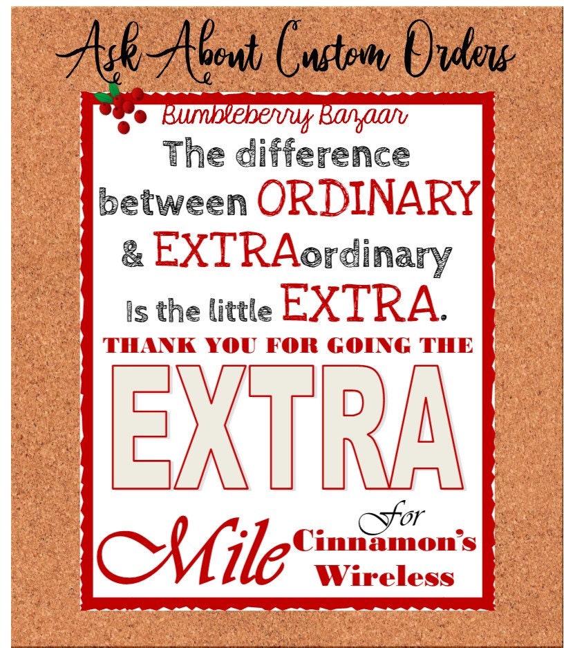 Thank You for Going the Extra Mile Appreciation Tag - Etsy
