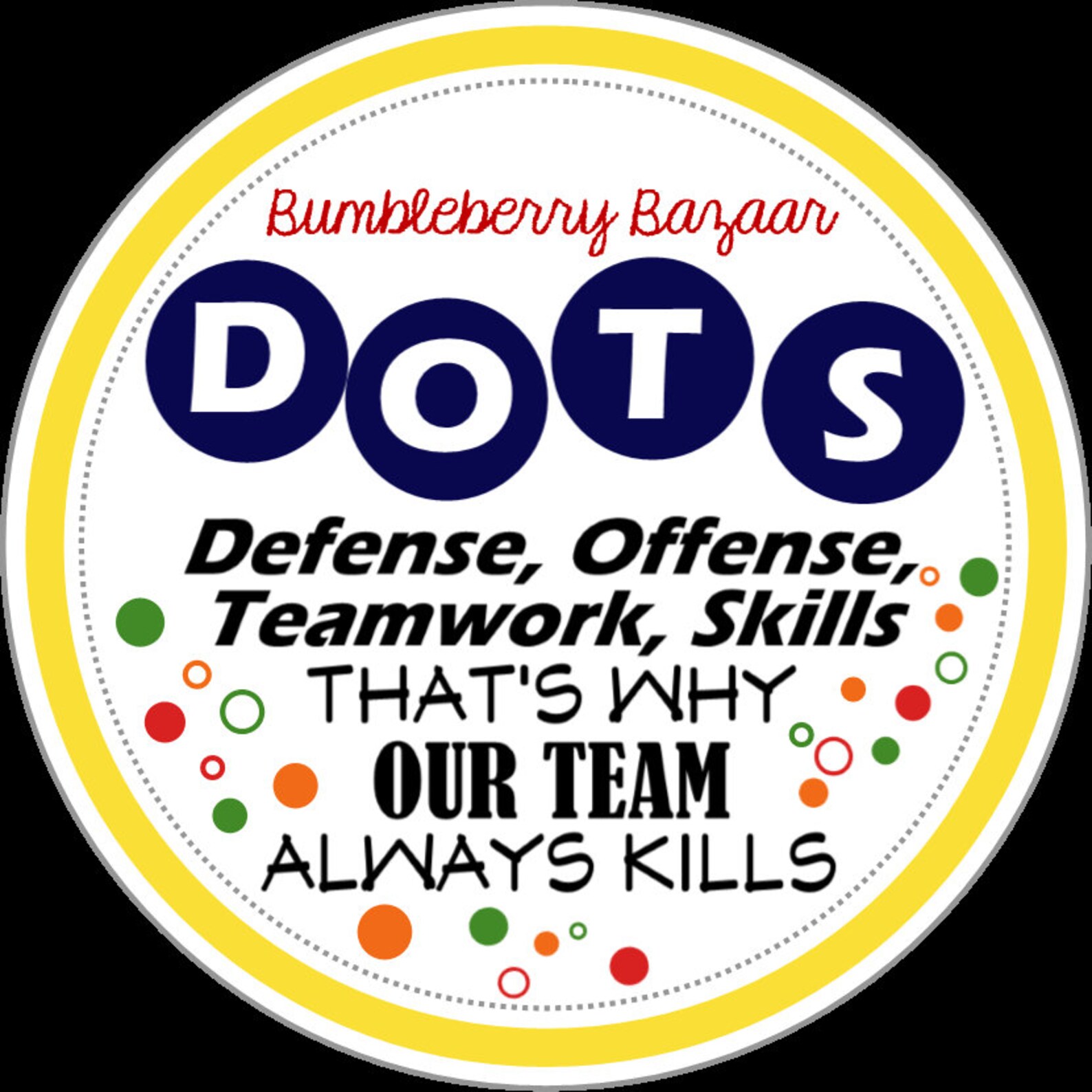 DOTS- Defense, Offense, Teamwork, Skills Team Treat Tag - Etsy