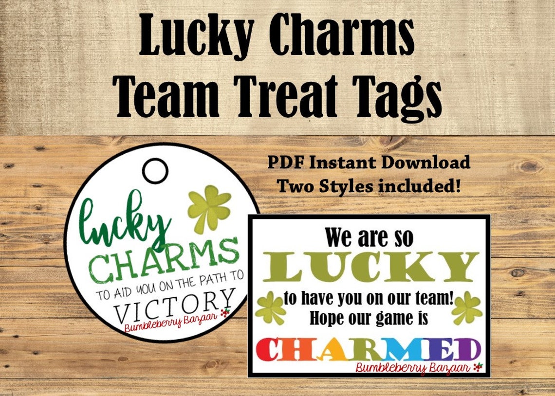Lucky Charm Team Treat Tags - Etsy