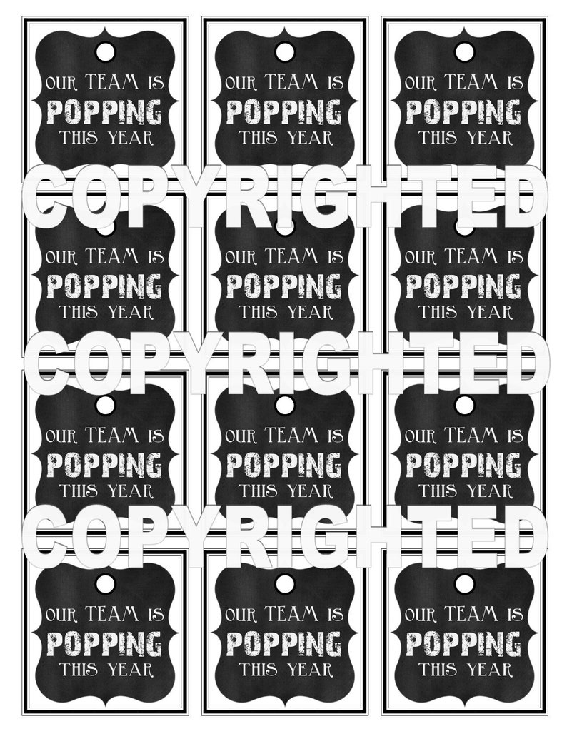 Our Team is Popping- Popcorn Team Treat Tags - Etsy