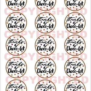 Thanks a Choco-lot Appreciation Gift Tags - Etsy