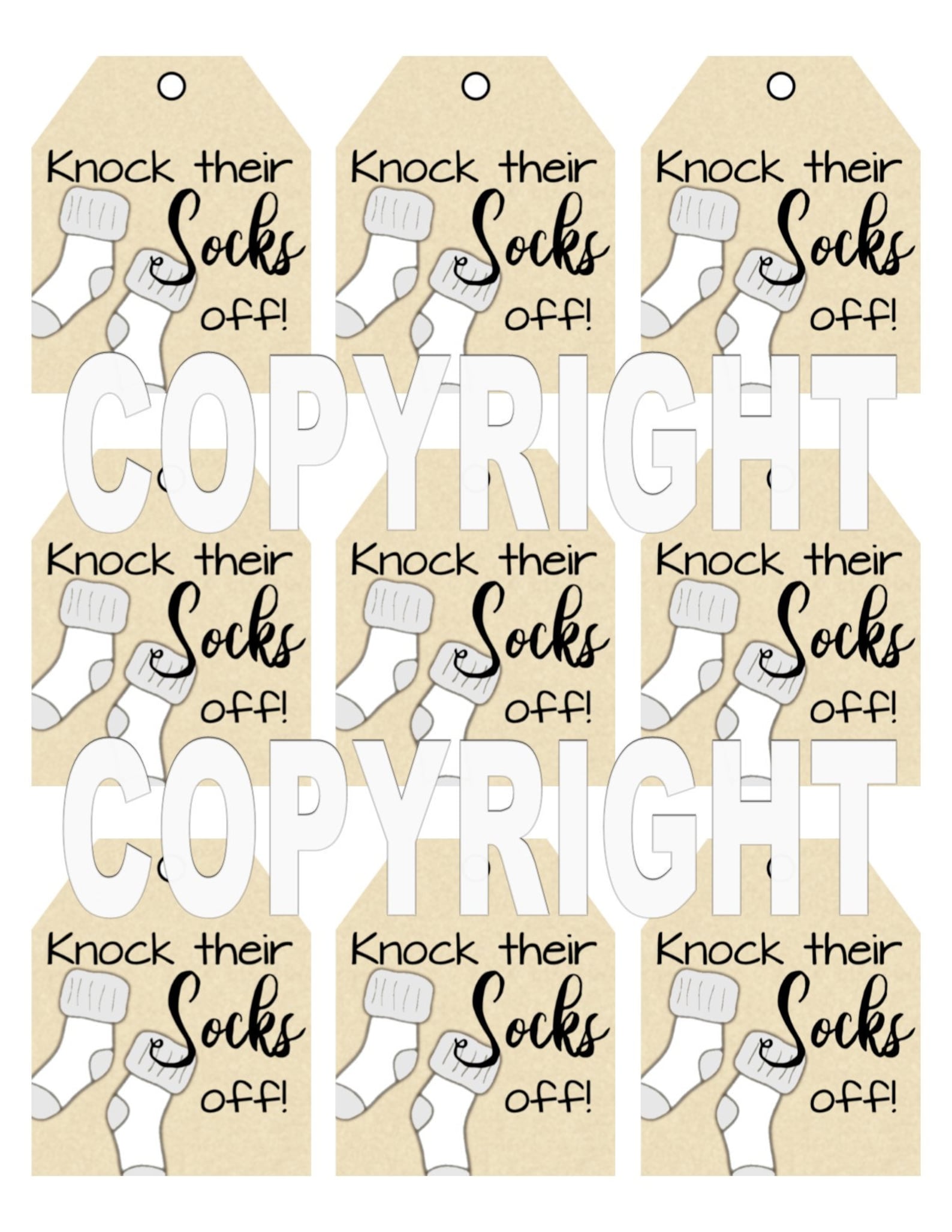 Knock Their Socks off Team Gift Tags - Etsy