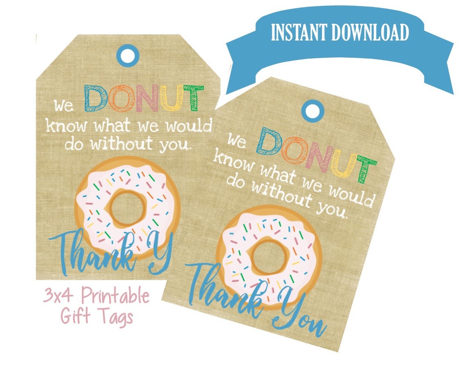 Printable Donut Gift Tags and 8x10 Donut Wall Art - Etsy