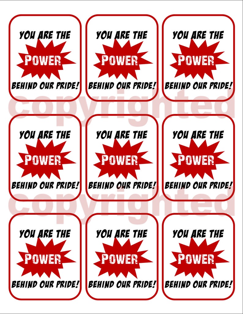You Are the Power Behind Our Pride Powerade Team Treat Tags - Etsy