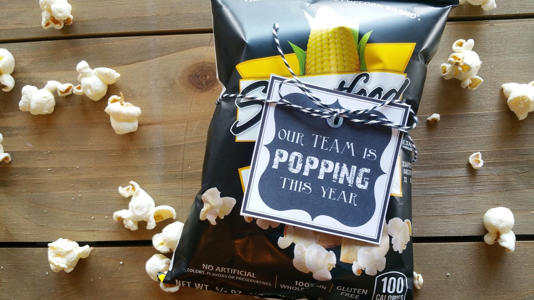 Our Team is Popping- Popcorn Team Treat Tags - Etsy