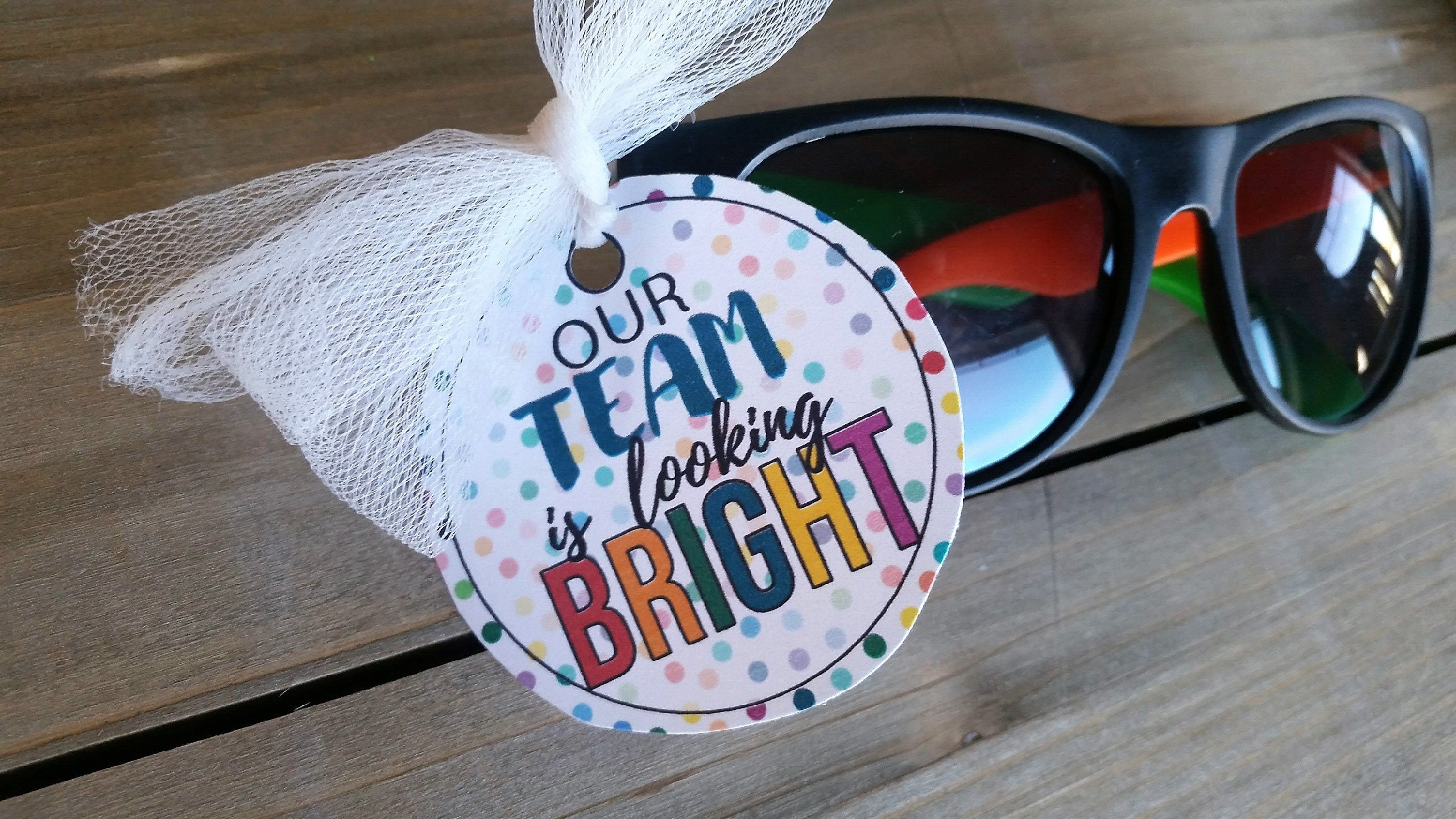 Our Team is Looking Bright Team Gift Tag - Etsy