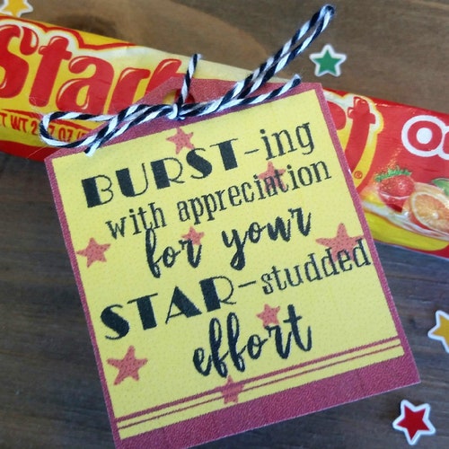 Bursting With Appreciation Starburst Gift Tags - Etsy