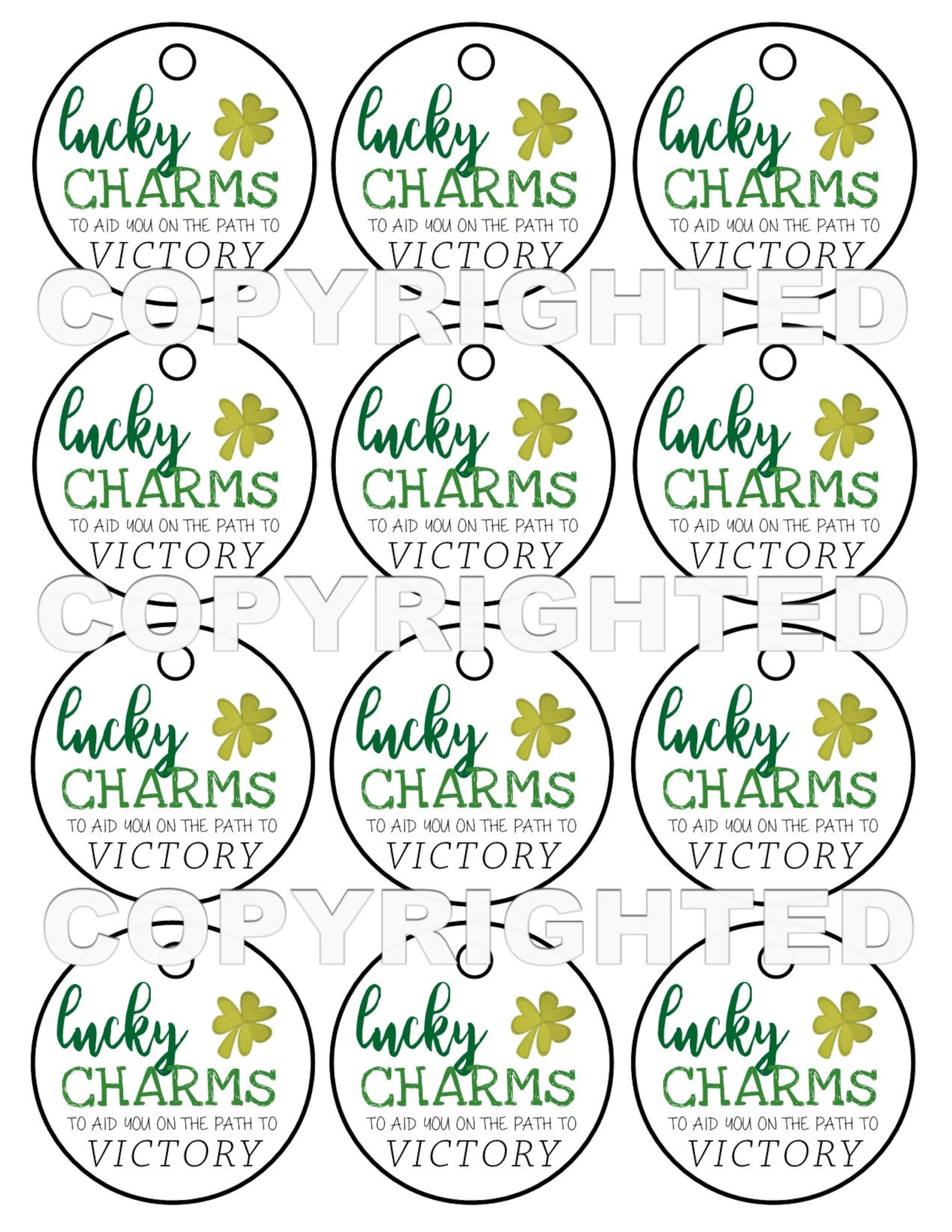 Lucky Charm Team Treat Tags - Etsy