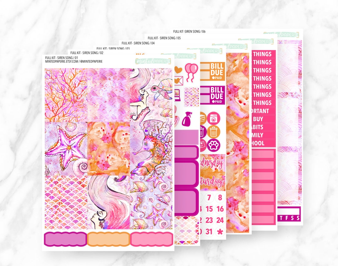 Siren Song Full Kit Planner Stickers Fksiren - Etsy
