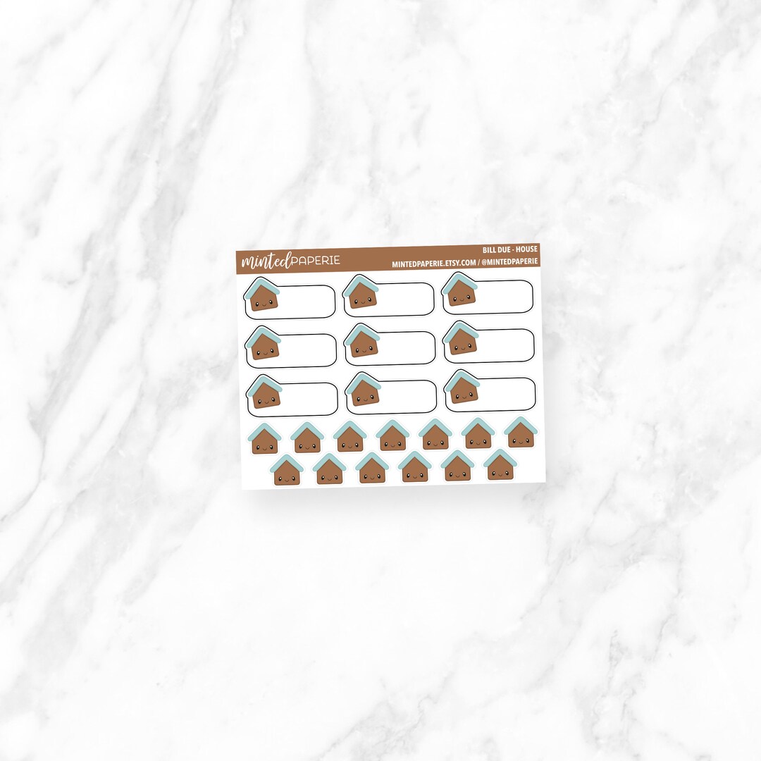 Rent/mortgage Bill Due Labels & Icons House Planner Stickers Bd-house ...