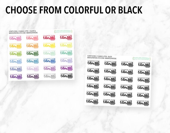 Change Litter Script Icon Planner Stickers Litter | Etsy