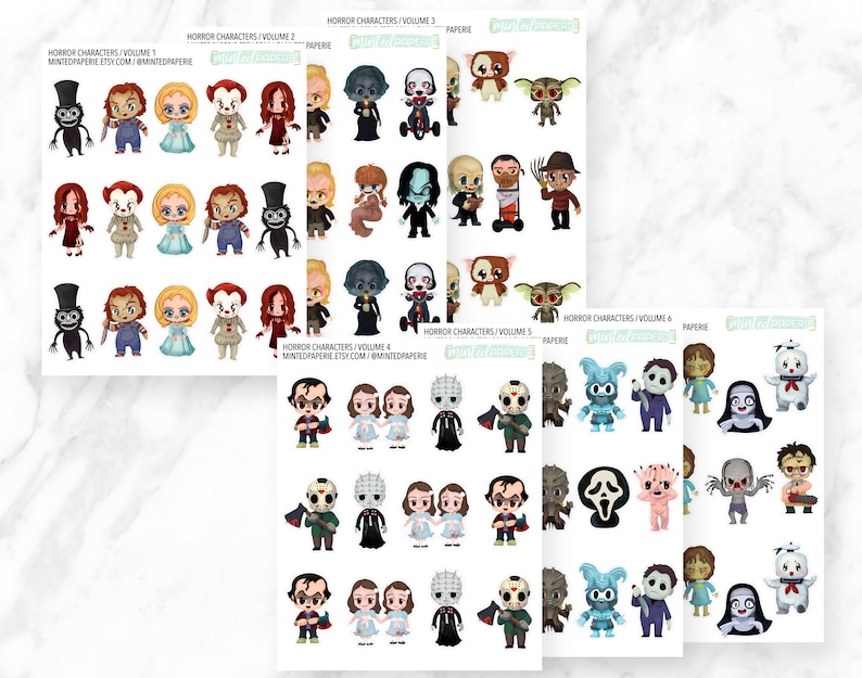 Horror Horror Characters Planner Stickers - Etsy