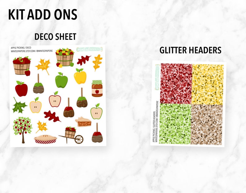 Apple Picking Full Kit Planner Stickers Die Cut Stickers | Etsy
