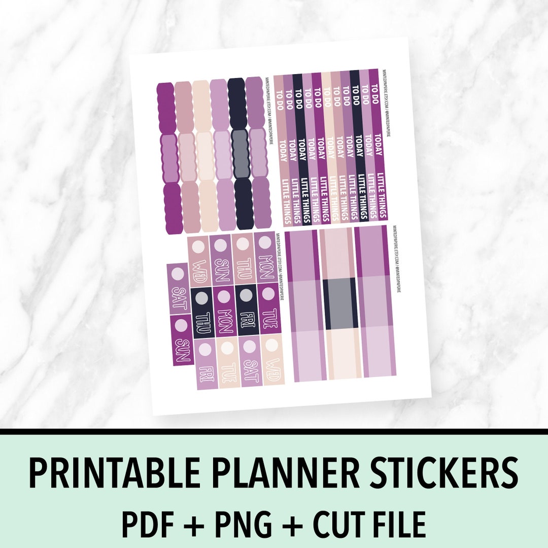 Color Collection: Violet Printable Planner Stickers / - Etsy