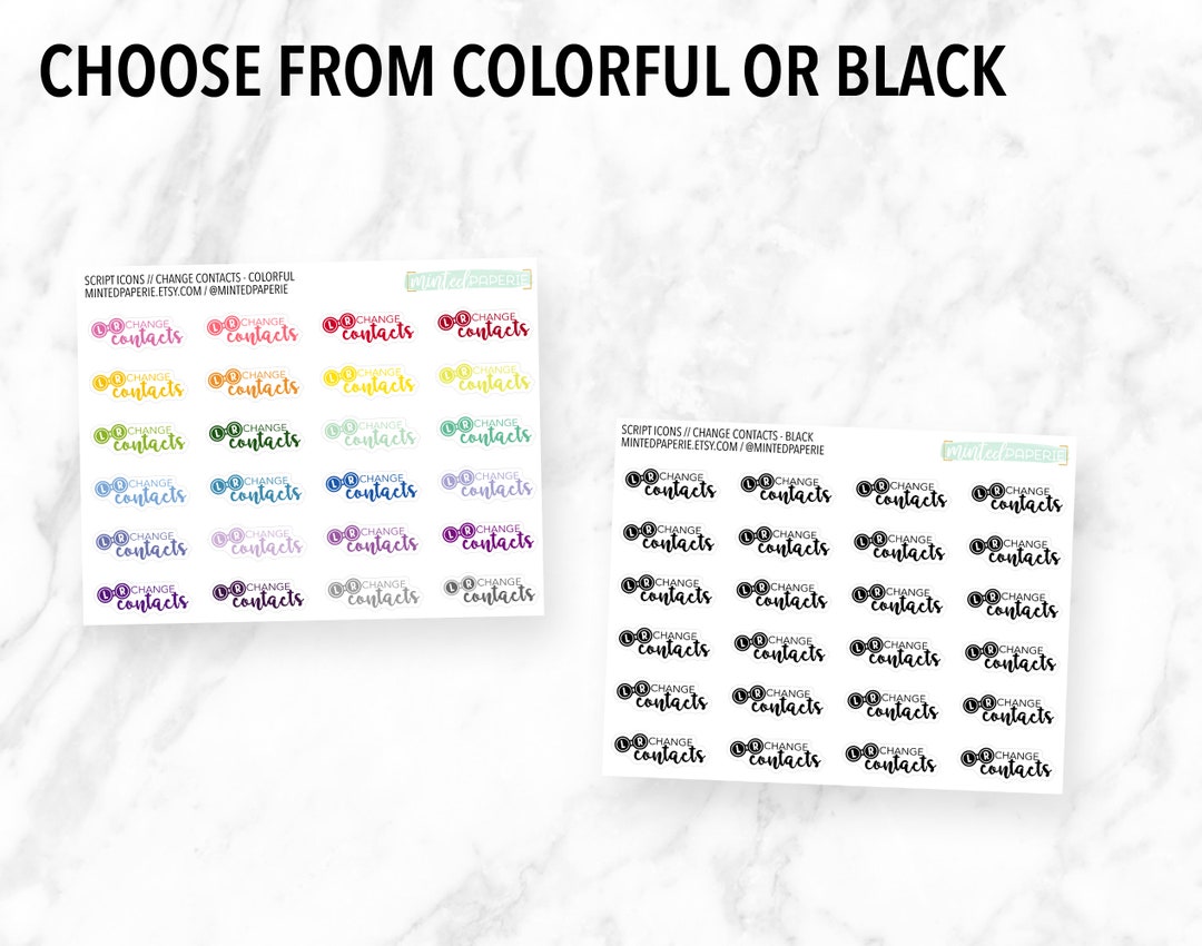 Cntcts Change Contacts Script Icon Planner Stickers - Etsy