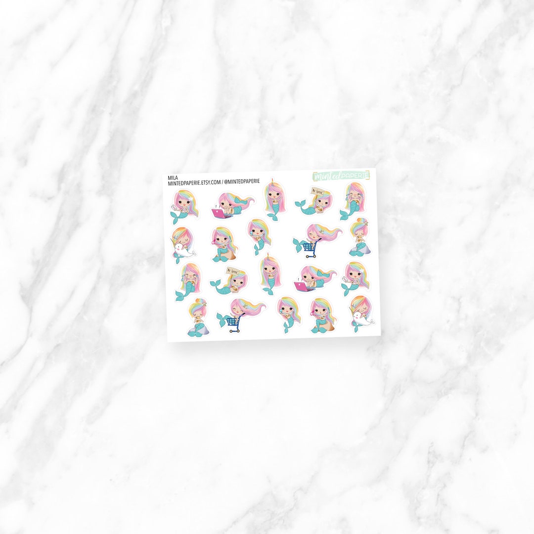 Mila Cute Mermaid Planner Stickers Mila - Etsy